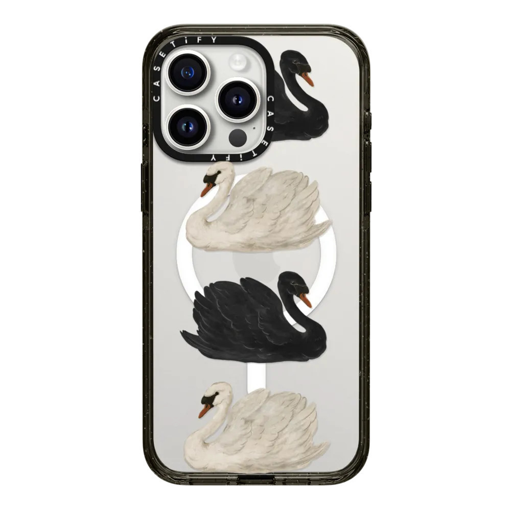 CASETi Black Swan White Swan Hard Plastic Acrylic Case Cover For iPhone ...