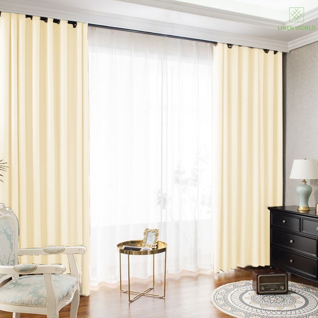 NEXUS Langsir Hotel 80% Balckout Warna Cream Anti Cakar Tahan Lasak ...