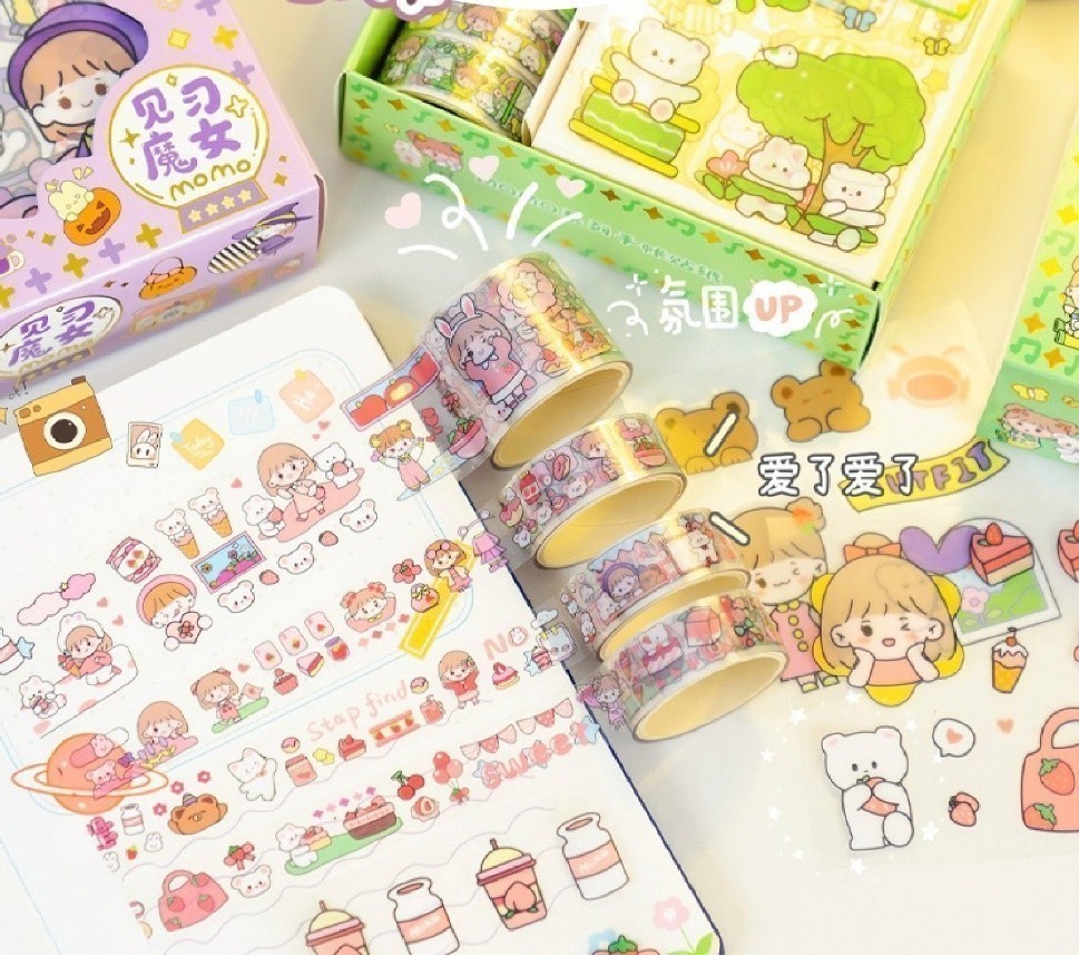 Clearance[FREE GIFT] Cute Girl Cartoon Stickers Gift Box Set Washi ...