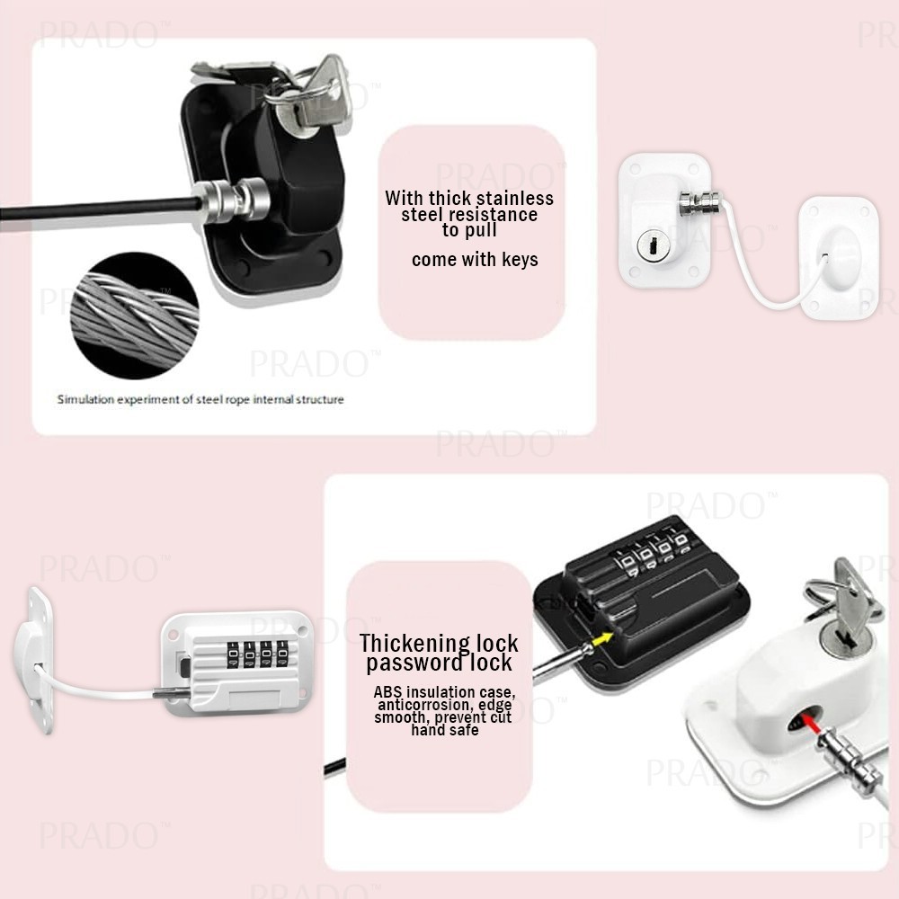 PRADO Cabinet Refrigerator Lock Punch Free Kids Safety Lock Security ...