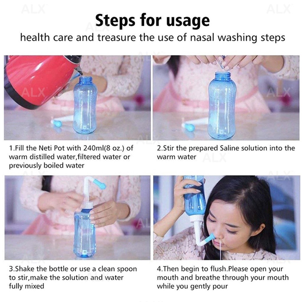 ALX FREE 30-pack Salt Waterpulse Nose Cleaner Nasal Wash Pot Irrigation ...