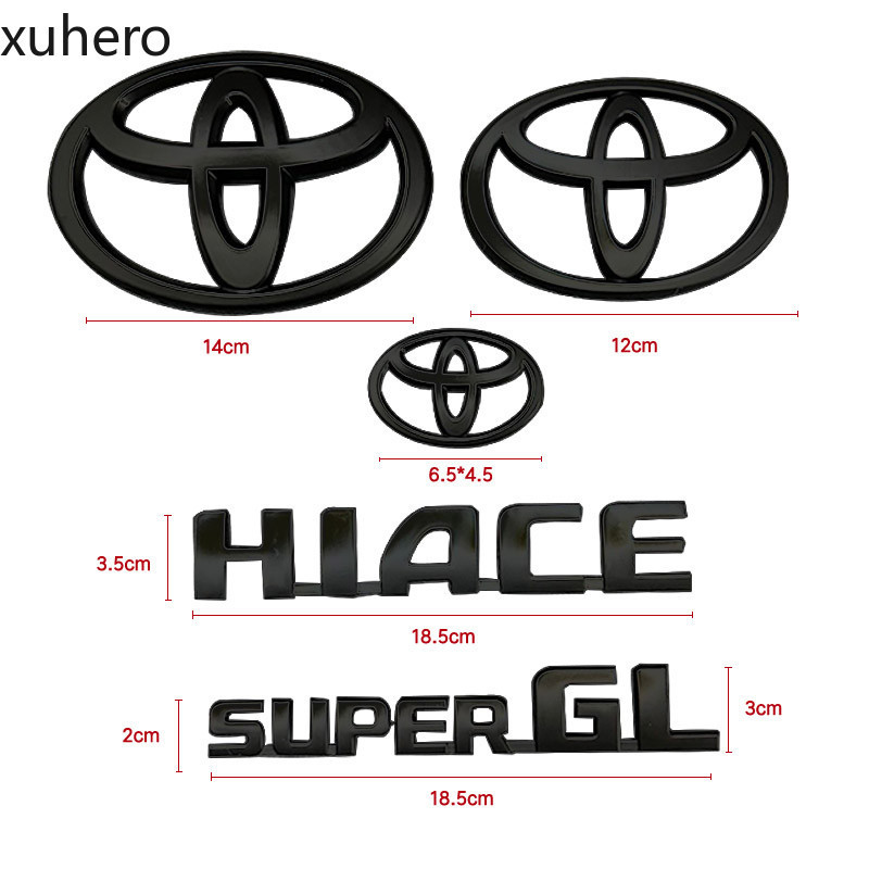 1 x Matte Black HIACE Logo Car Side Rear Emblem Sticker Toyota Emblem ...