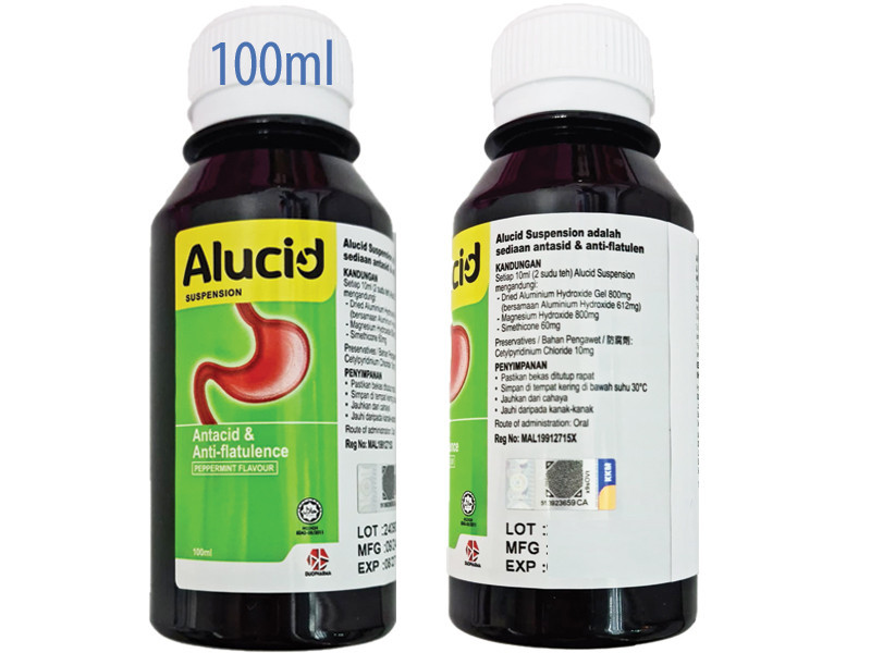 Alucid Suspension (Relief of Gastric / Ubat Gastrik) 100ml | Shopee ...