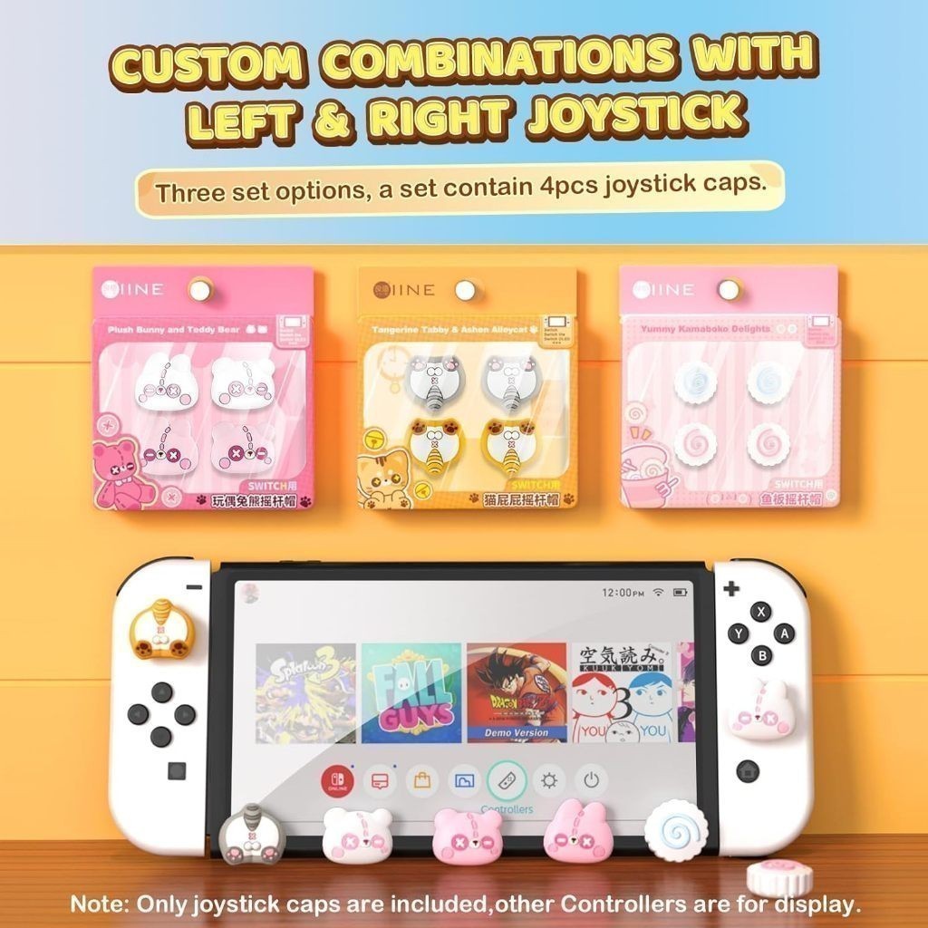 【5.5 SALE】IINE Nintendo Switch Cute Joy Con Analog Cap Theme Thumb Grip ...