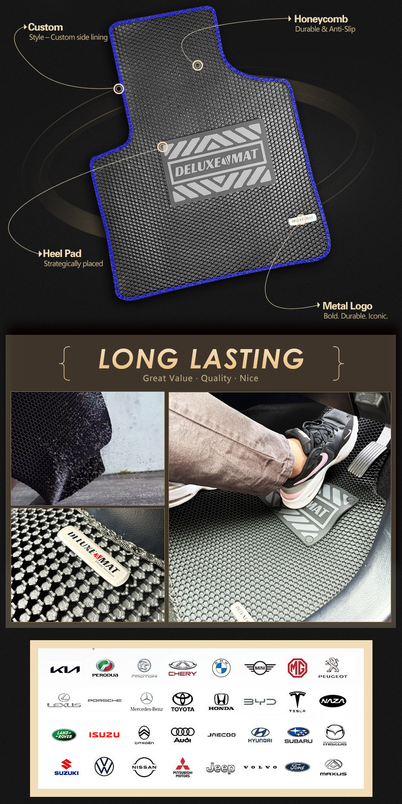 Deluxe Mat Toyota Vellfire AH40 2024 2025 Car Carpet Car Mat Car Floor Mat Karpet Kereta ...