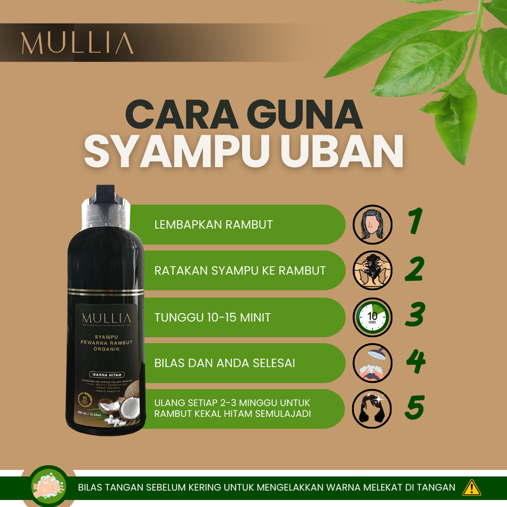 MULLIA SYAMPU UBAN ORGANIK SYAMPU PEWARNA SAH SOLAT | NATURAL HALAL ...