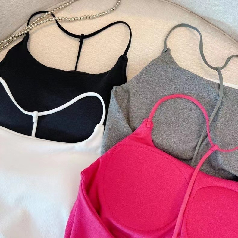 【WJZ】Women's Korean Fashion Pure Cotton Sexy Backless Tank Top (with ...