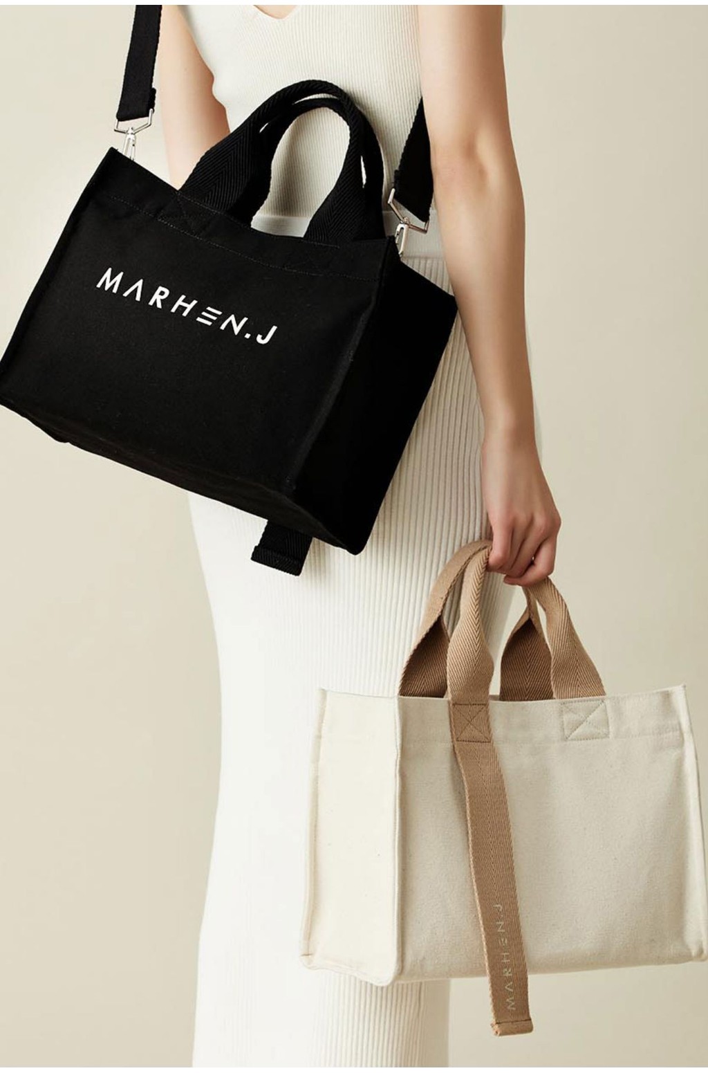 Marhen.j Rico Canvas Tote CrossBody Bag Snap Button Closure 4 color ...