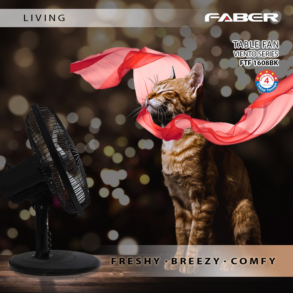 Faber Navy Blue 16" 3-Speed Mode 3-Blade Table Desk Fan Ftg Viento ...