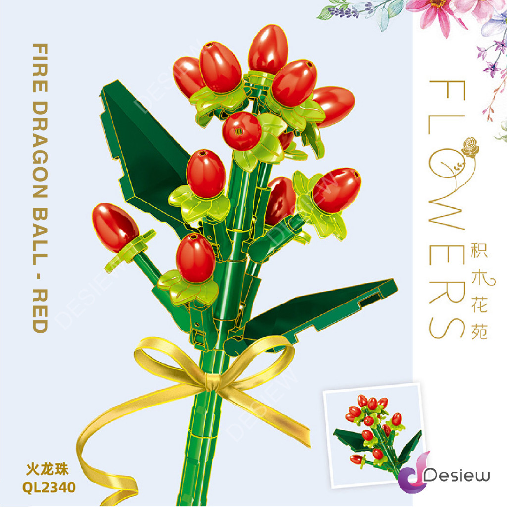 Valentine Gift 2025 Flower Building Blocks Bunga Blok Rose Lavender Sun ...