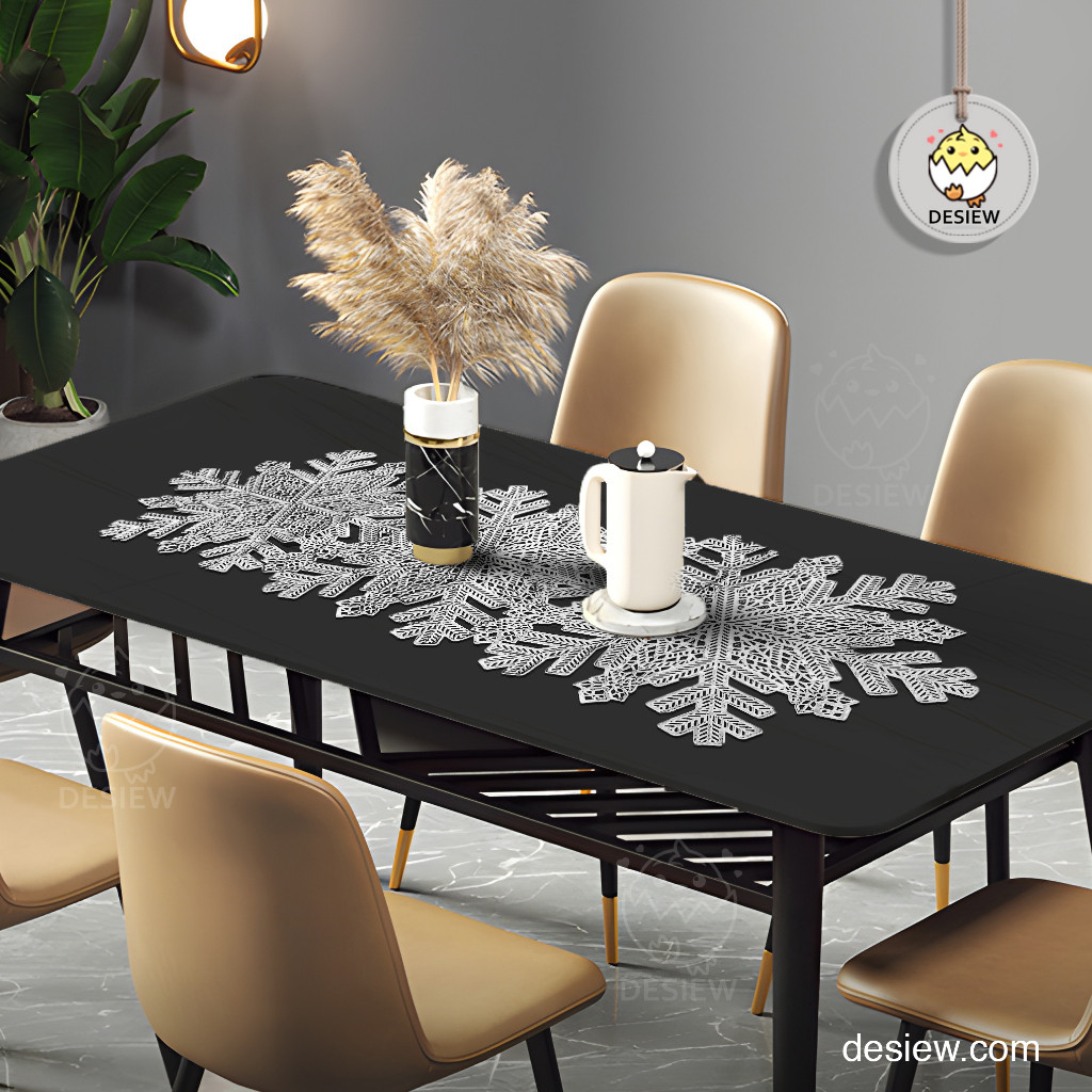 (Selangor) Raya Deco 2025 Pelapik Alas Meja Table Runner Flower Mat PVC ...