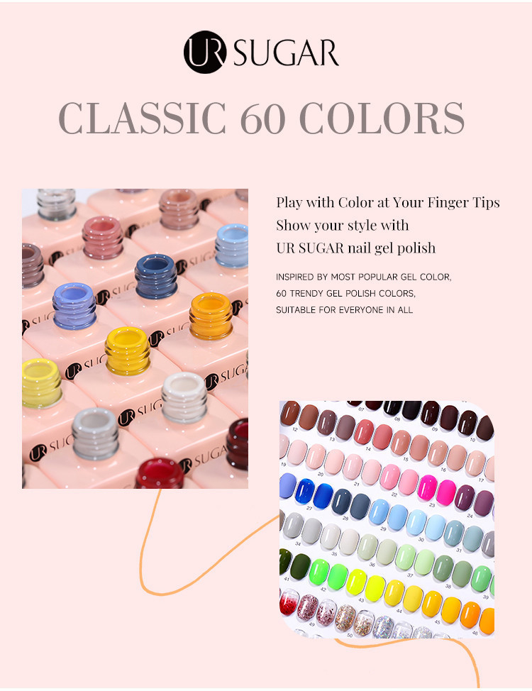 UR SUGAR 1Pc 15Ml Gel Nail Polish Long Lasting Soak Off UV Nail Art Gel ...