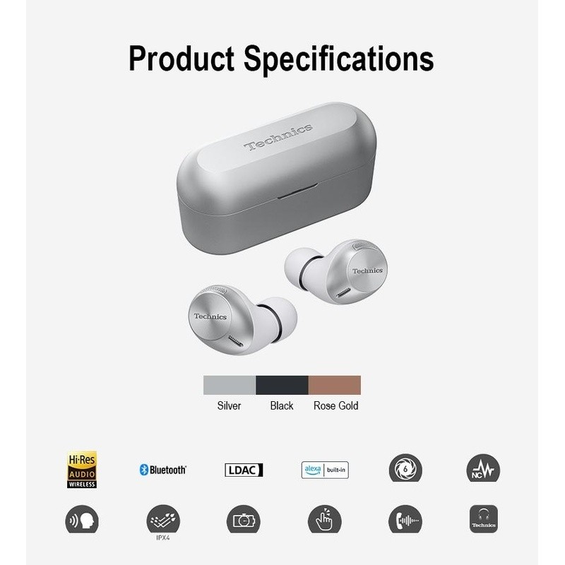 Panasonic Technics Az40M2 Ipx4 Bluetooth True Wireless Earbuds Earphone ...