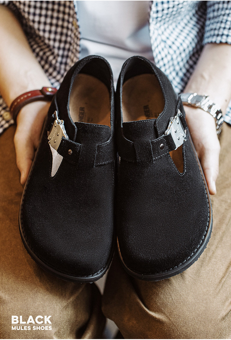 Samurai Black Muller Shoes Winter New Style Men's Outer Shoes Lazy ...