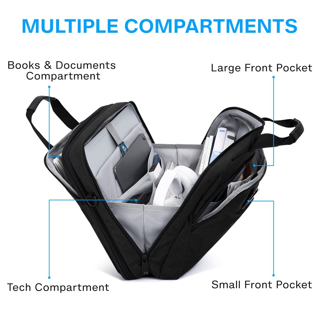 BAGSMART 17.3 Inch Laptop Bag, Expandable Computer Bag Laptop Briefcase ...