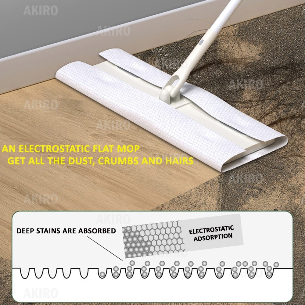 (Crazy Sales) AKIRO 360 Degrees Rotatable Cleaning Mop Electrostatic ...