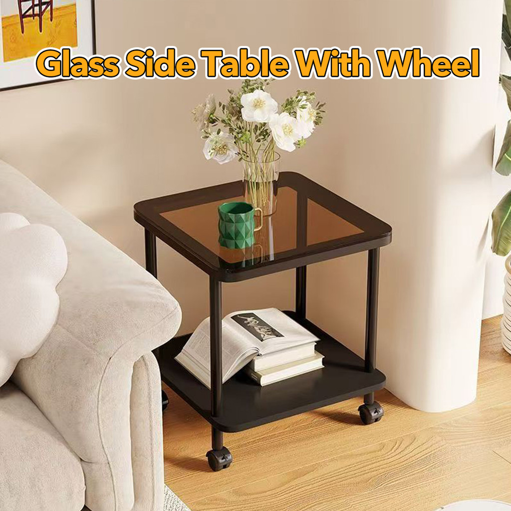 Movable Corner Table Trolley Bedside Coffee Tea Table Bed Side Storage ...