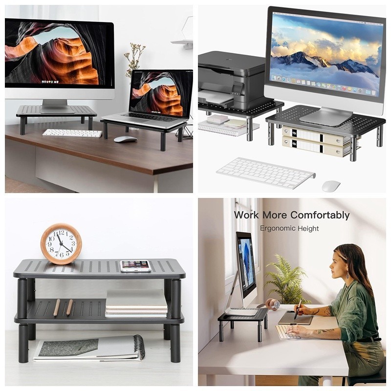 Laptop Lifting Rack Monitor Raiser Stand 3 Height Adjustable Notebook ...