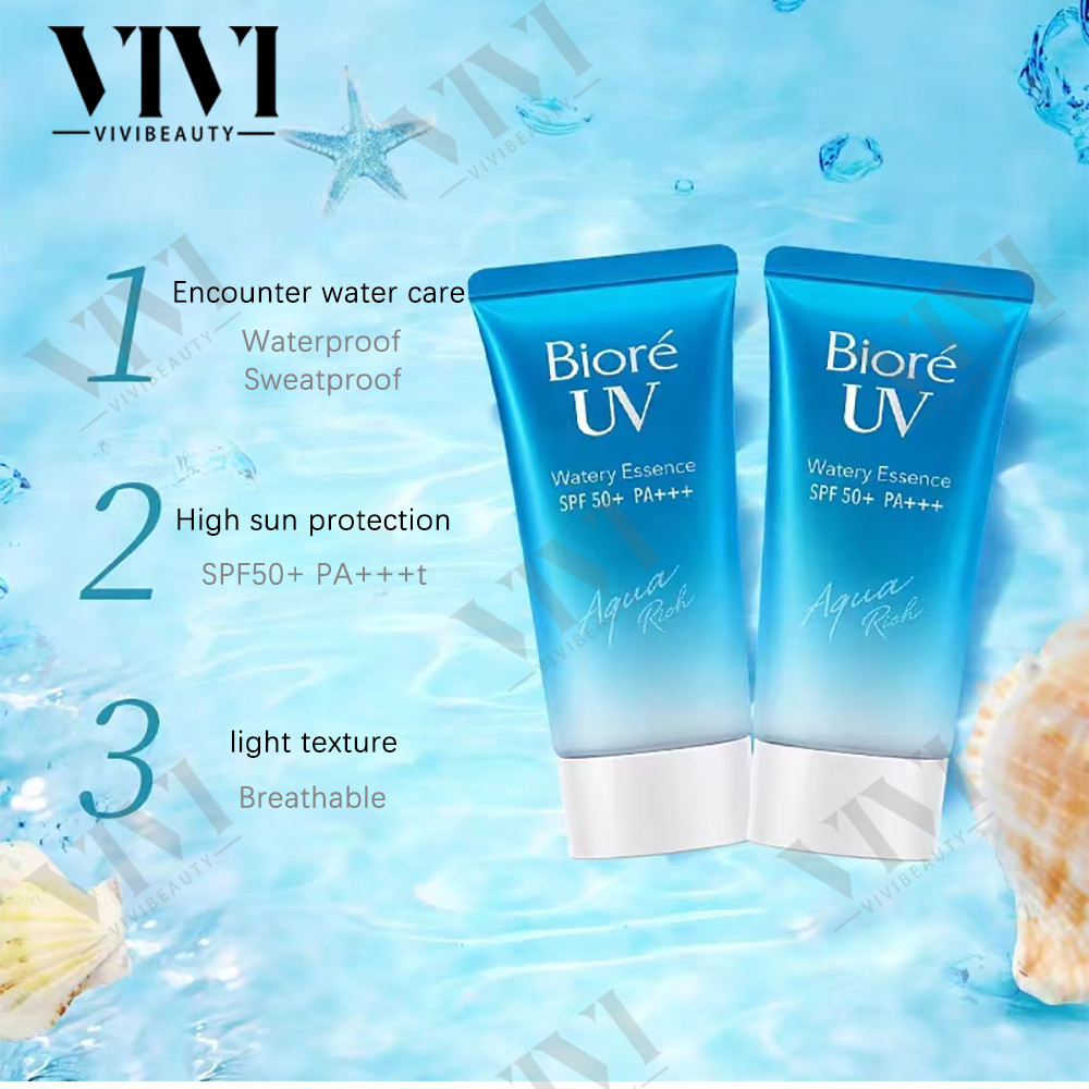 7.7 SALE🔥Biore UV Aqua Sunscreen Rich Watery Essence SPF50 Sunblock ...