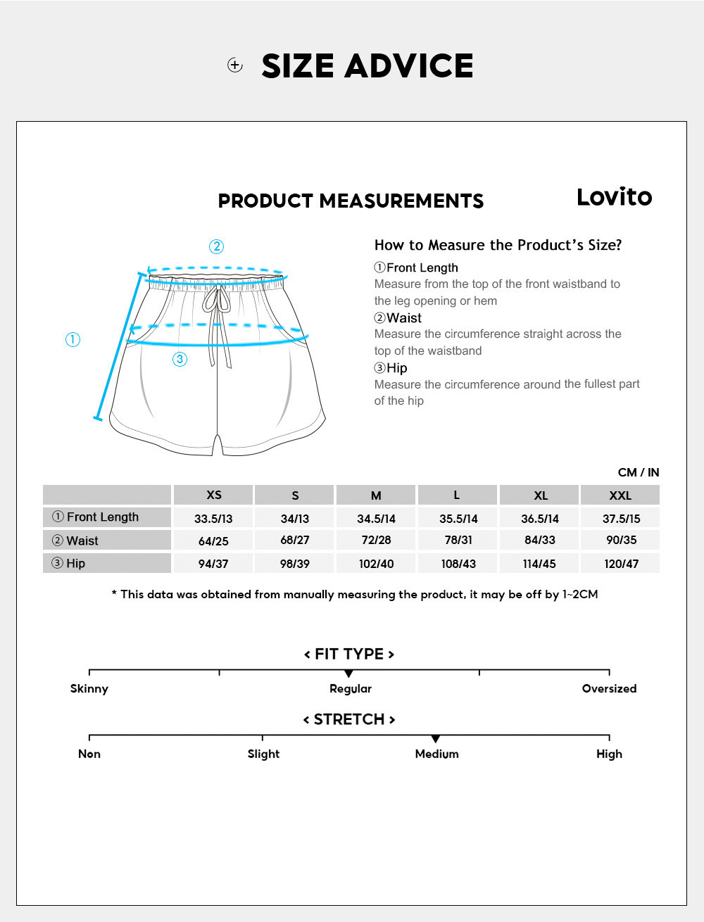 Lovito Casual Denim Shorts Plain Fake 2 In 1 Asymmetrical Pocket Denim ...