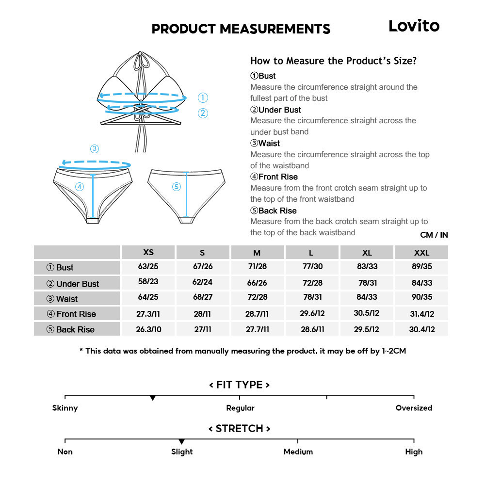 Lovito Sexy Plain Lace Up Drawstring Bikini Bottoms for Women LNL36162 ...