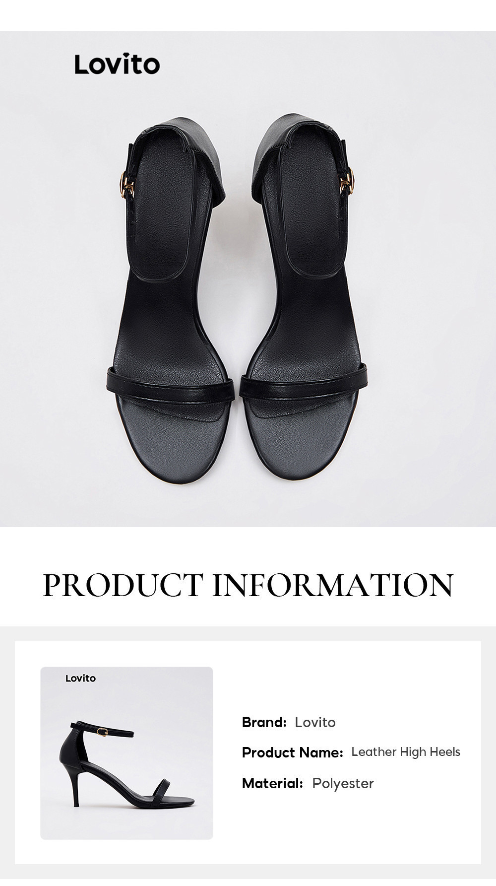 Lovito x Gladish Elegant Heels Plain Pointed Toe Soft Leather Summer ...
