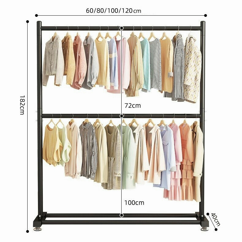 1.8M Double Layer Strong Steel Organizer Rack/rak baju/ampaian baju ...