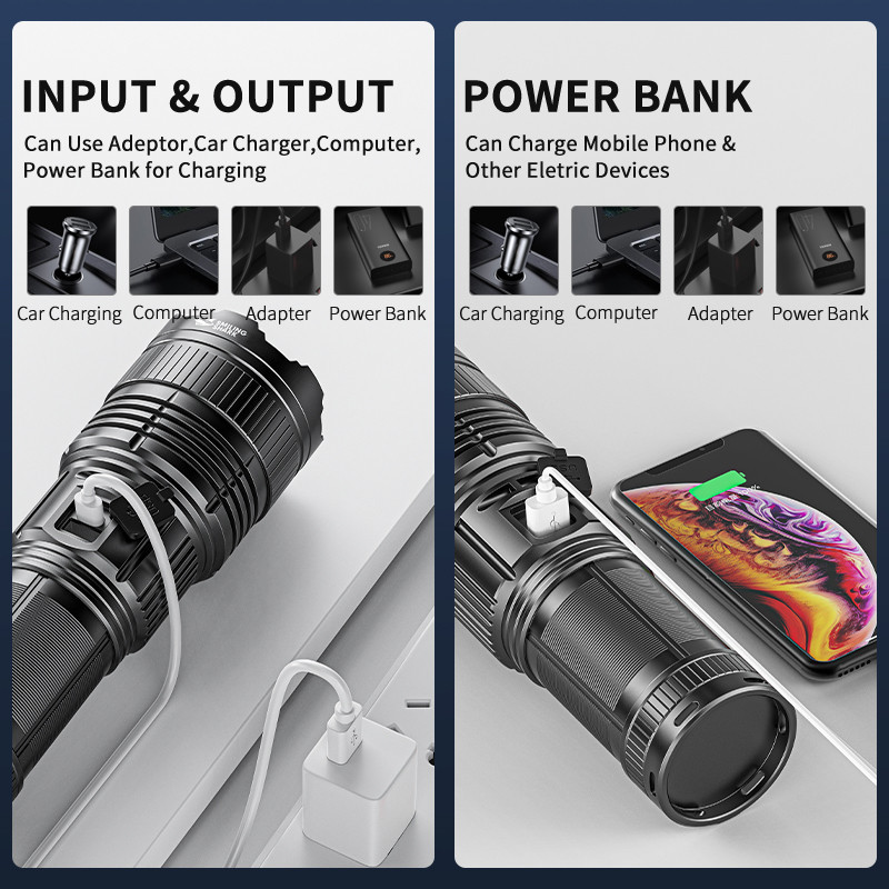 Smiling Shark SD5998 Powerful Torch Light 10000 Lumens Super Bright ...