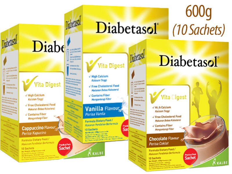 Diabetasol Cappuccino/Vanilla/Chocolate (360g Tin / 600g Sachets ) For Diabetics | Shopee Malaysia