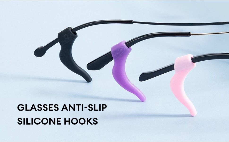 Silicone Anti-slip Holder for Glasses Accessories Black/Pink/Purple 1 ...