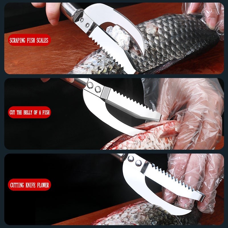 KATELV Multifunctional Fish Knife Stainless Steel Fish Scaler Scraper ...