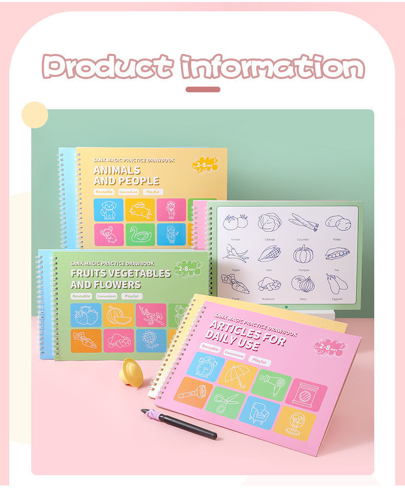 Lukisan Kanak Buku BUY 1 FREE 1 Ezlife 4in1 Kids Magic Water Drawing ...