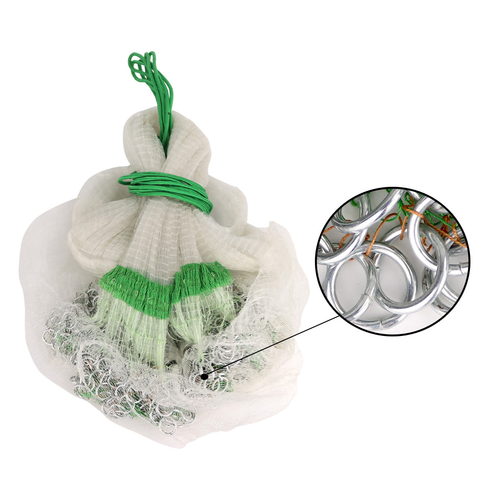 (7-12ft kaki)GL Tangsi Nylon Net Pak Jala Fishing Net Jala Ikan Udang ...