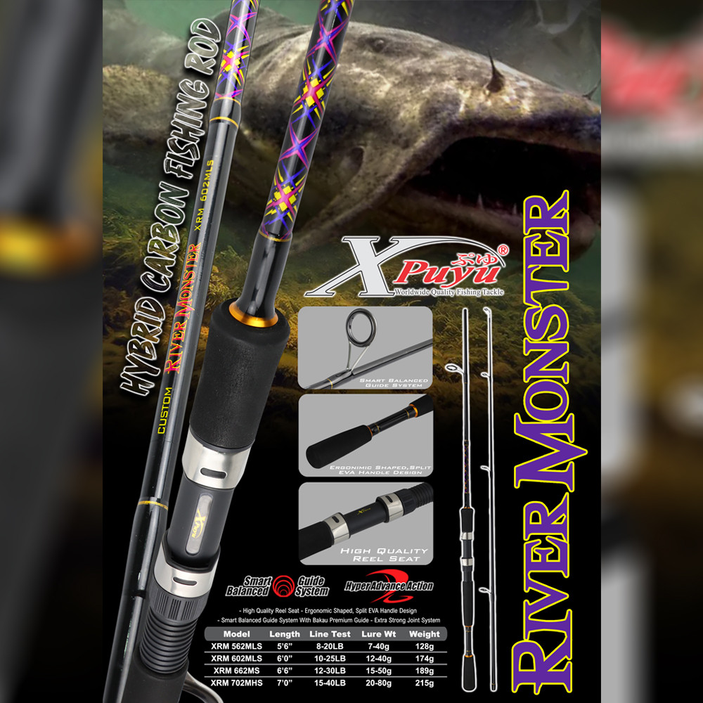 (5'6-7'0kaki) Xpuyu River Monster XRM Joran Pancing Spinning Fishing ...
