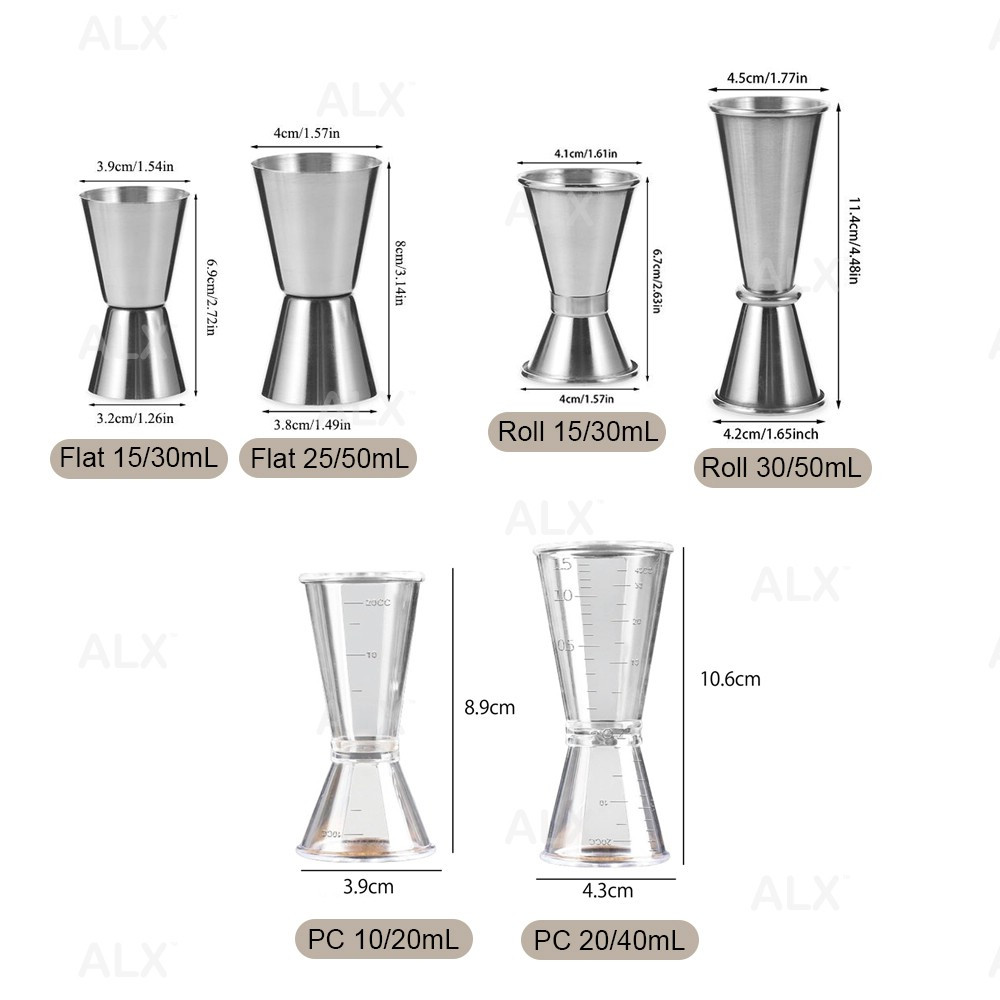 ALX Stainless Steel Dual Head Cocktail Jigger Cocktail Measure Cup ...