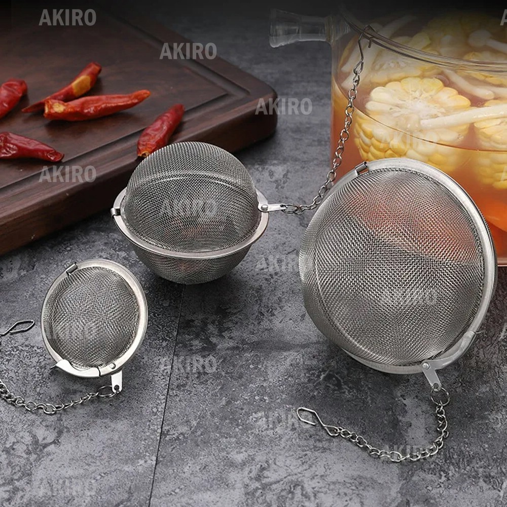 AKIRO 5/7/9CM Stainless Steel Tea Infuser Ball With Chain Hook Leaf Tea ...