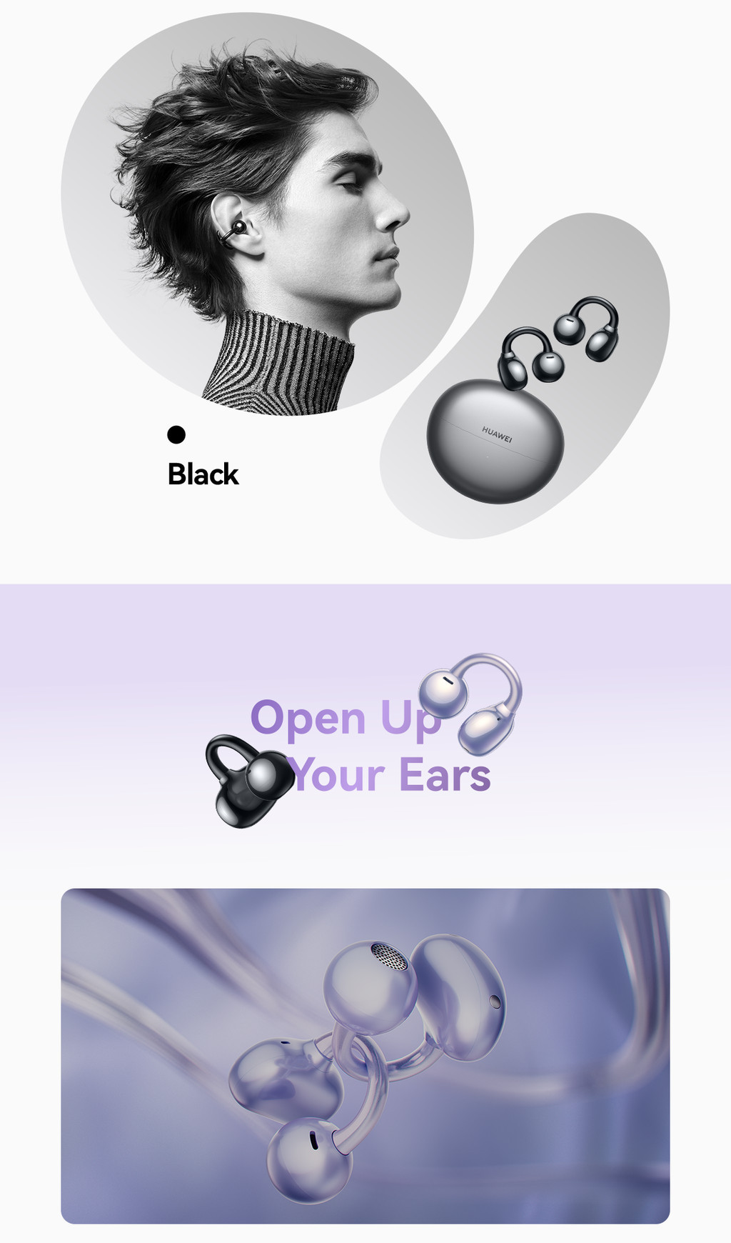 HUAWEI FreeClip Earphone | C-bridge Design | Open-ear listening ...