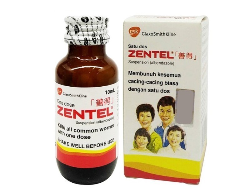 Zentel Tablets 200mg (2 Tablets) / Zentel Suspension 400mg 10ml (Single ...