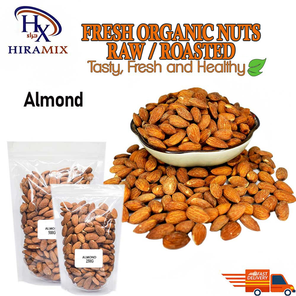 Fresh Almond Nuts Kacang Badam Segar 150g/250g/500g/1kg (Raw/ Roasted)(mentah/panggang) | Shopee ...