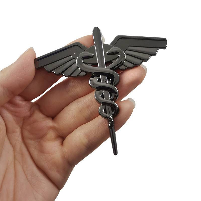 1 x Metal Gold Star of Life EMS EMT WHO Car Auto 3D Sticker Logo Snake ...
