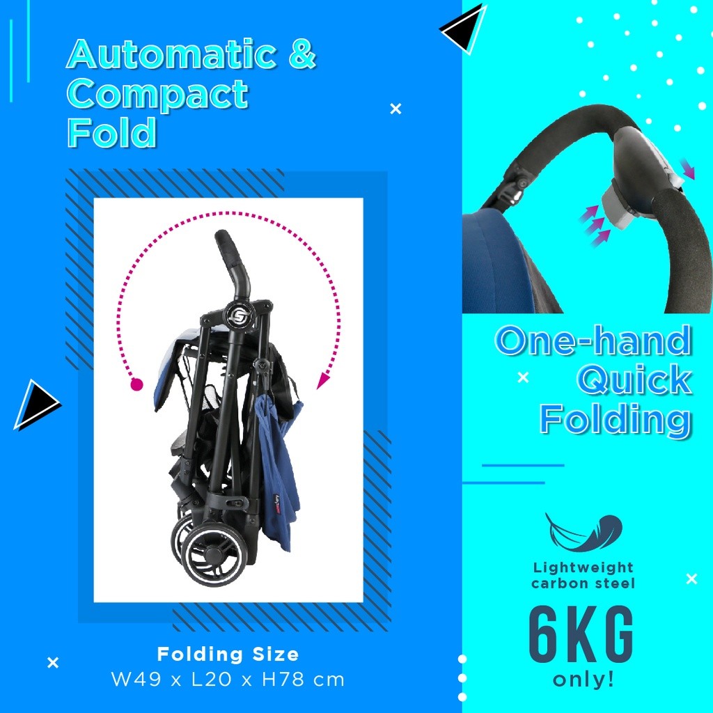 Sweet Cherry Lighweigh Compact Automatic Folding Baby Stroller HC200 ...