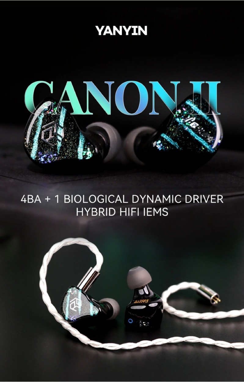 Yanyin Canon II, In-Ear Monitors: 4BA+1 Biological Dynamic Driver Hybrid HiFi Earphones IEM ...