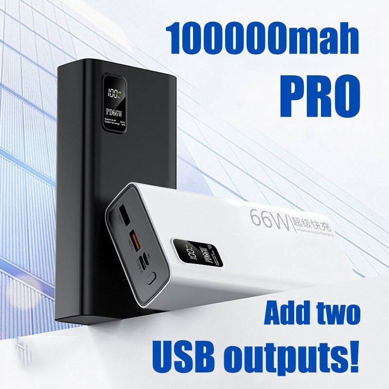[66W] 100000mAh Power Bank | Super Fast Charging | USB Type-C PD + QC 3 ...