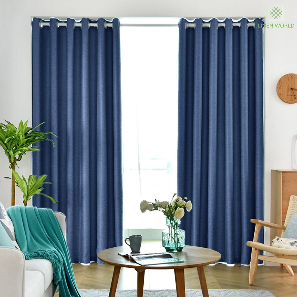 NEXUS Langsir Hotel 80% Blackout Warna Navy Blue Tebal Berat Anti Cakar ...