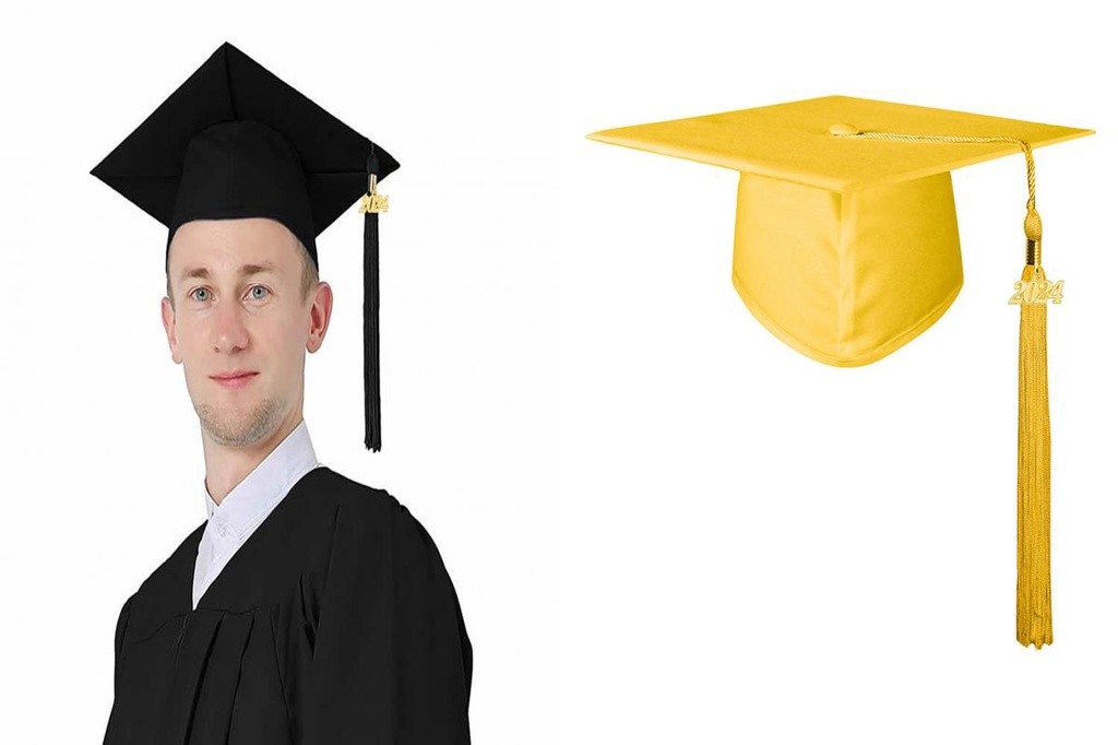 [Vipstore] Party Graduation Hat Classic Solid Color Graduation Hat with ...