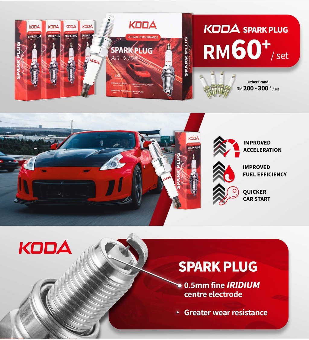KODA Iridium Spark Plug Toyota Camry ACV40 2.4 2AZ-FE 2007-2011 BKR6EIX ...