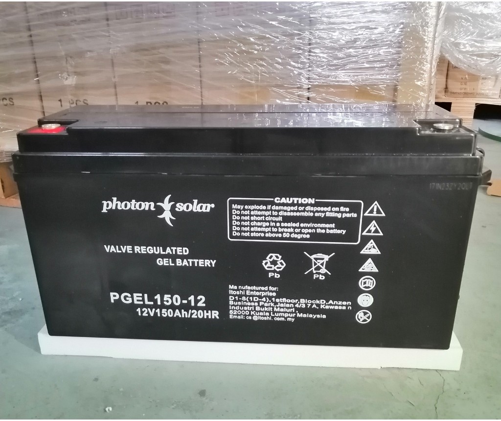 PHOTON SOLAR 12V 150Ah 150 Ah Solar Battery Bateri Solar Gel Kebun Off ...
