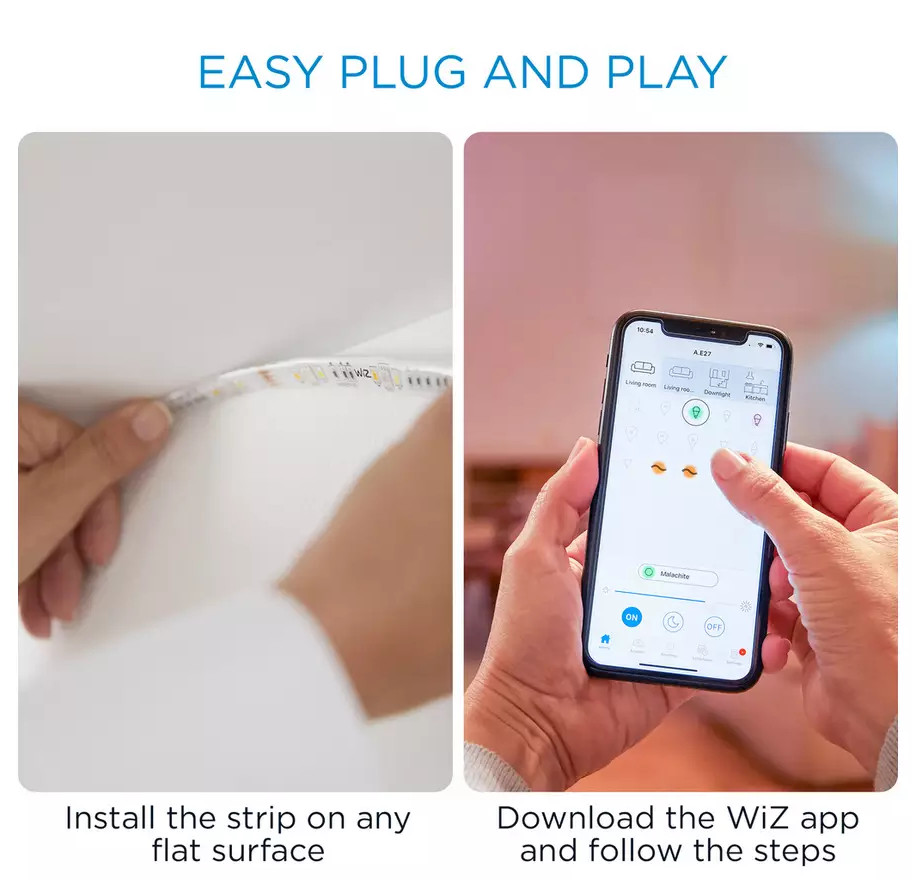 Philips Smart Lighting RGBW LED 4m Strip Kit Type-G (11W 2200K-6500K) (Connecting By WiZ ...