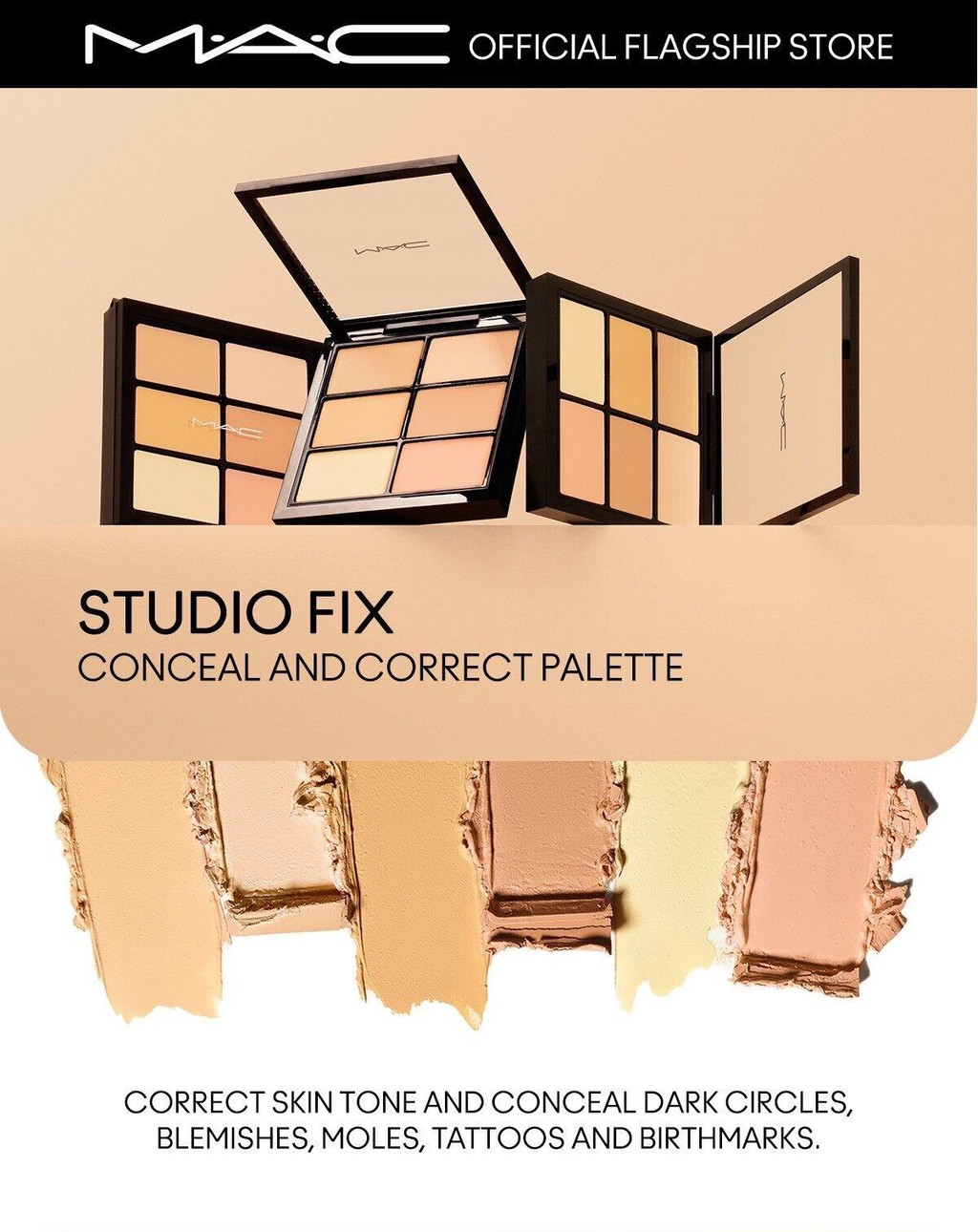 MAC Studio Fix Conceal And Correct Palette 4 Concealers 2 Corrector Shades To Match Any Skin ...