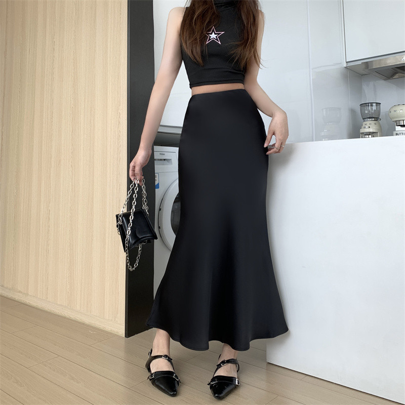 YURUMA S-6XL Plus Size High Waist Fishtail Skirt With 10 Colors Thin ...
